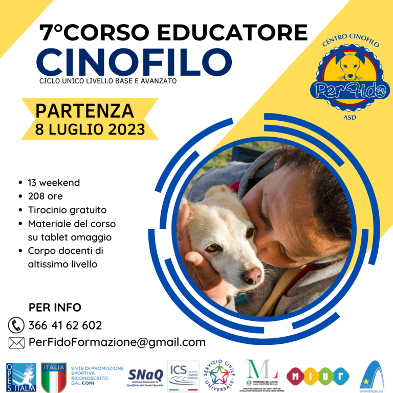 7° CORSO EDUCATORE CINOFILO - Centro Cinofilo PerFido ASD